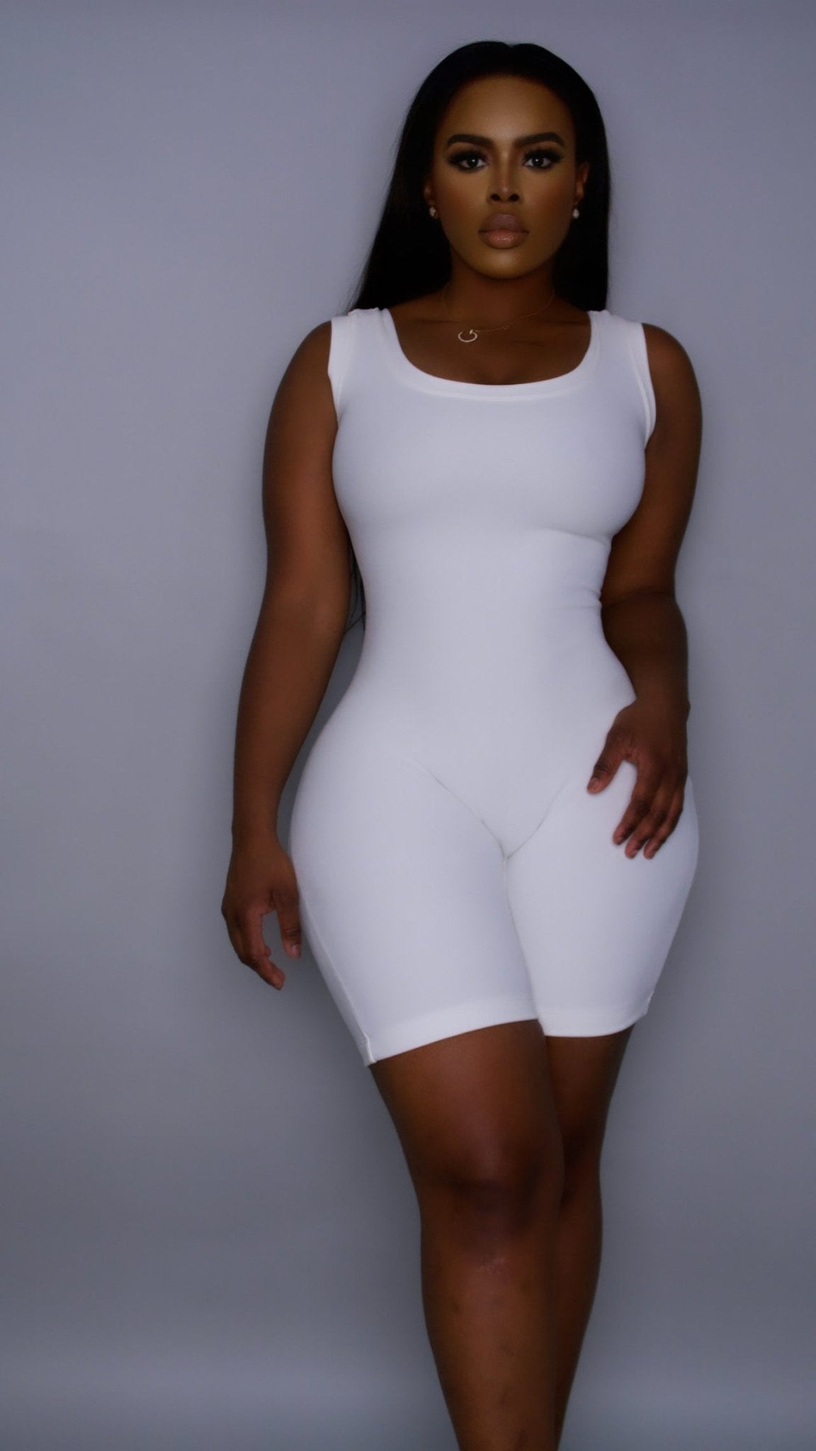 Off the Shoulder Blue Dress - White | Curvy Gyals